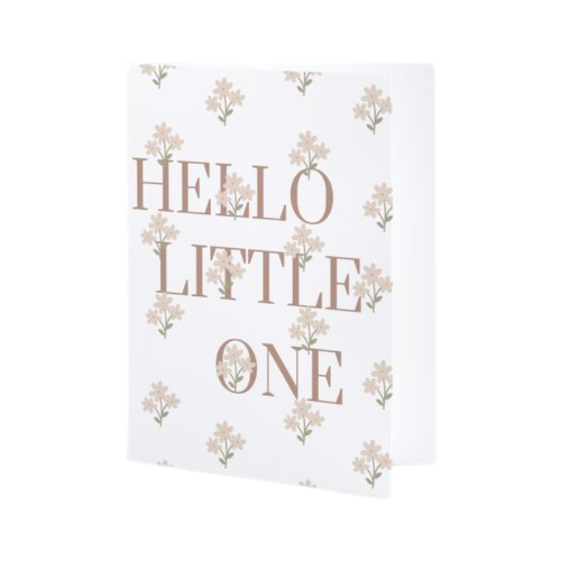 Baby Pink Hello Little One Greeting Card – Babe Bump & Beyond