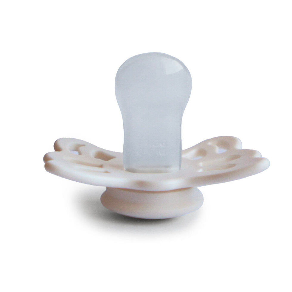 Cream Anatomical Butterfly Silicone Pacifier – Babe Bump & Beyond
